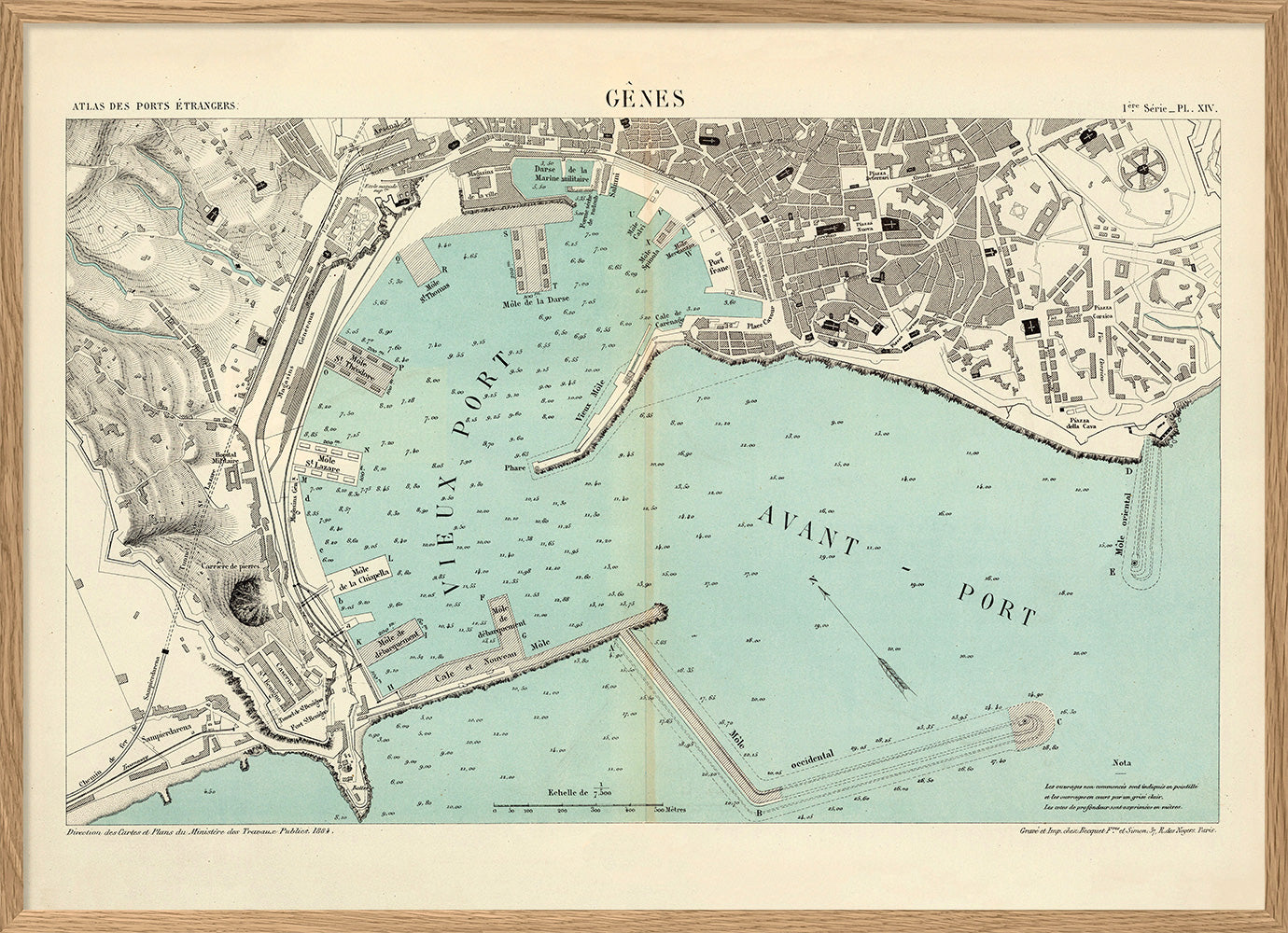 Vintage City Map - Genoa, Italy 1884 – The Dybdahl Co.