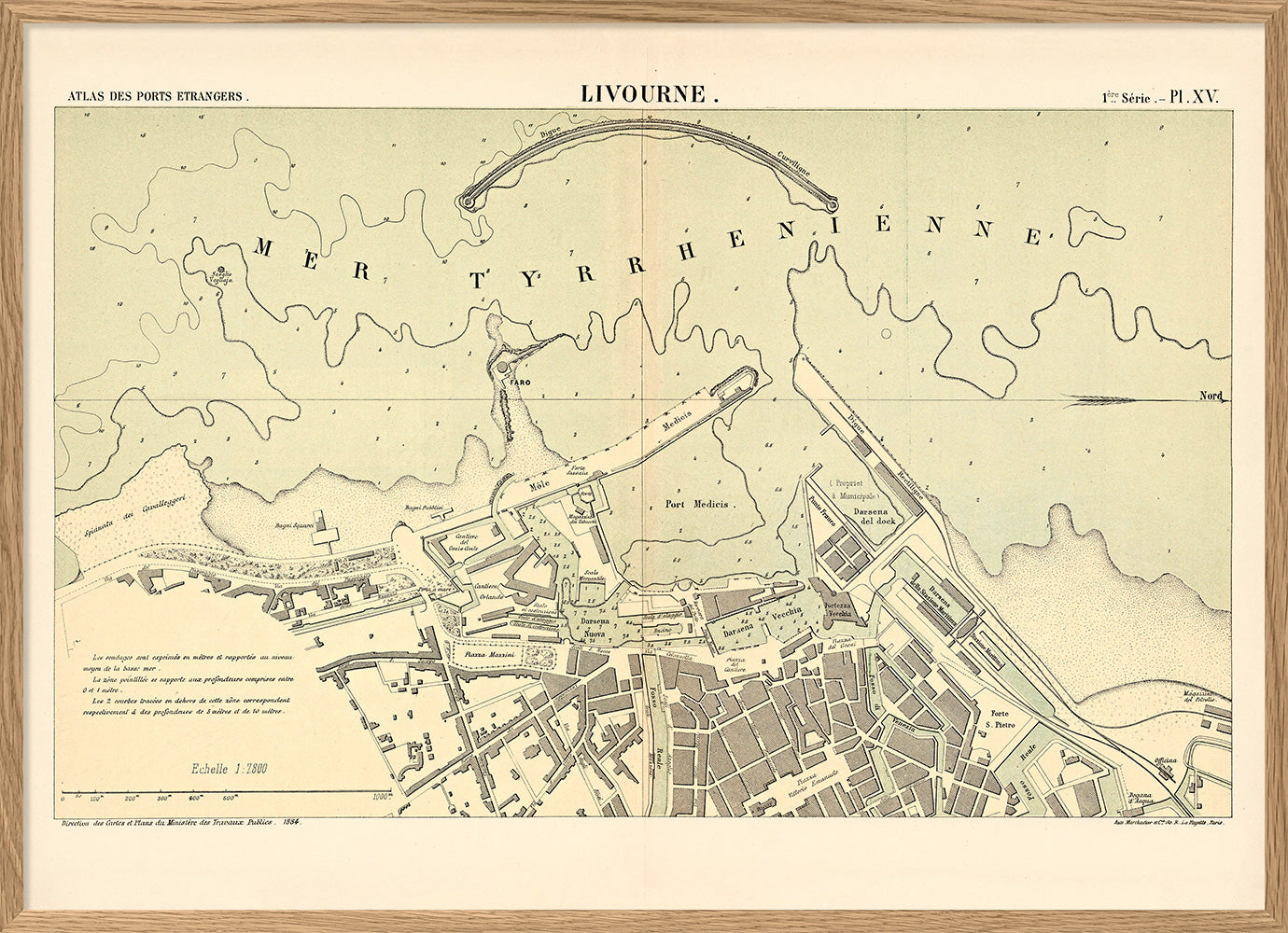 Vintage City Map - Livorno, Italy 1884 – The Dybdahl Co.